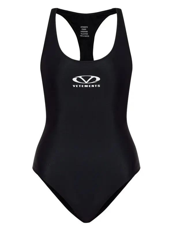 Vetements Logo-print Swimsuit - Black