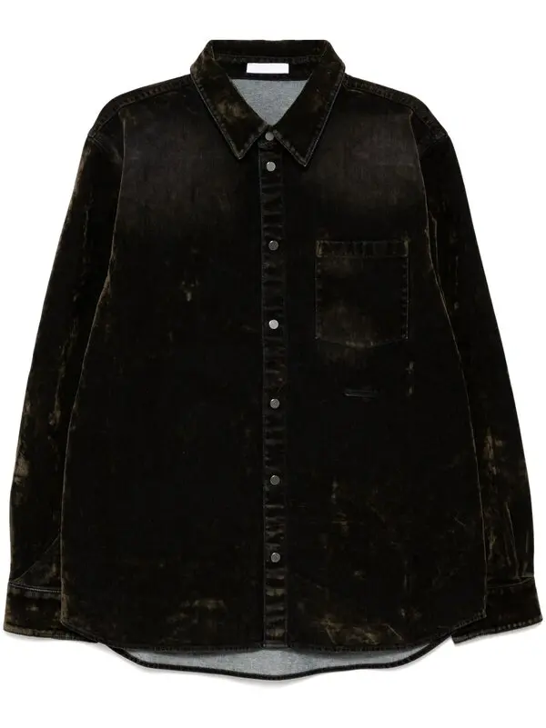 Helmut Lang Curved Classic Flocked Shirt