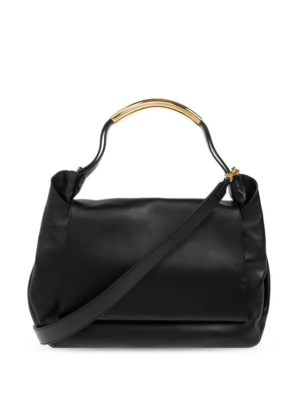 Moschino Handle Me Leather Tote - Black