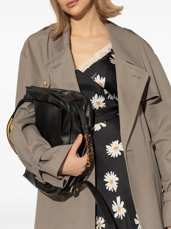 Moschino Handle Me Leather Tote - Black