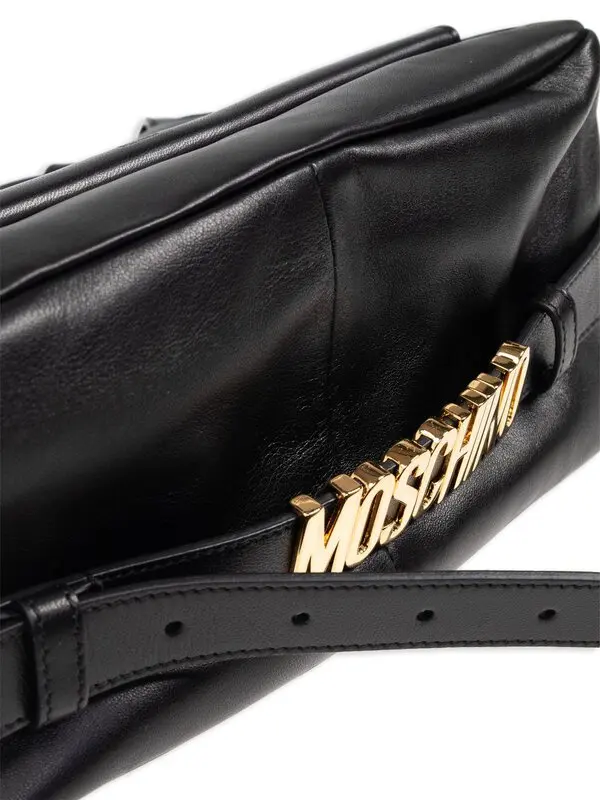 Moschino Handle Me Leather Tote - Black