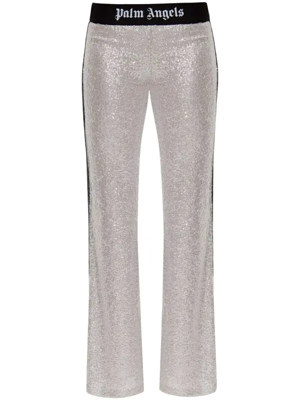 Palm Angels Sequin-embellished Trousers - Silver