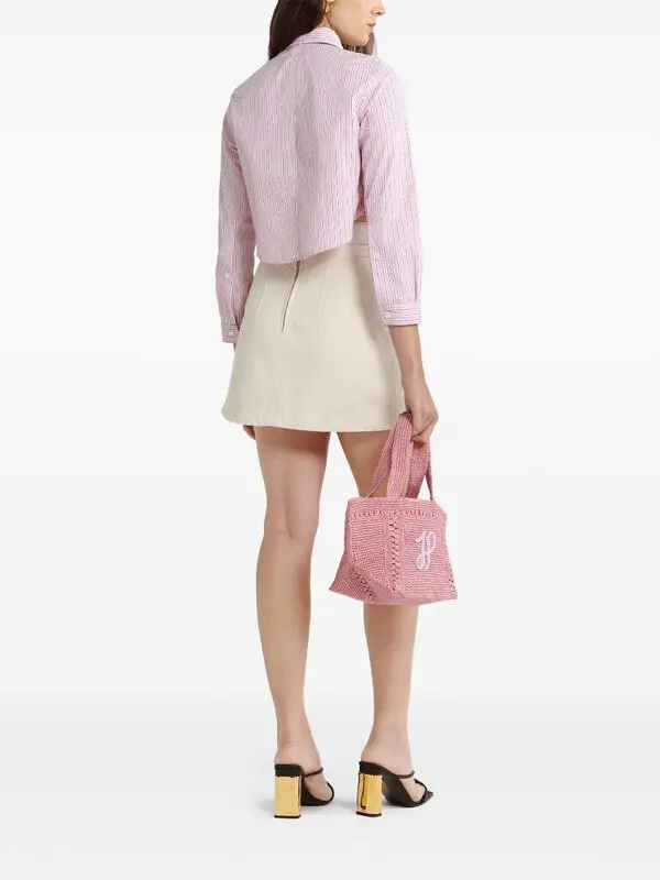PATOU Cropped Printed Poplin Shirt - Pink