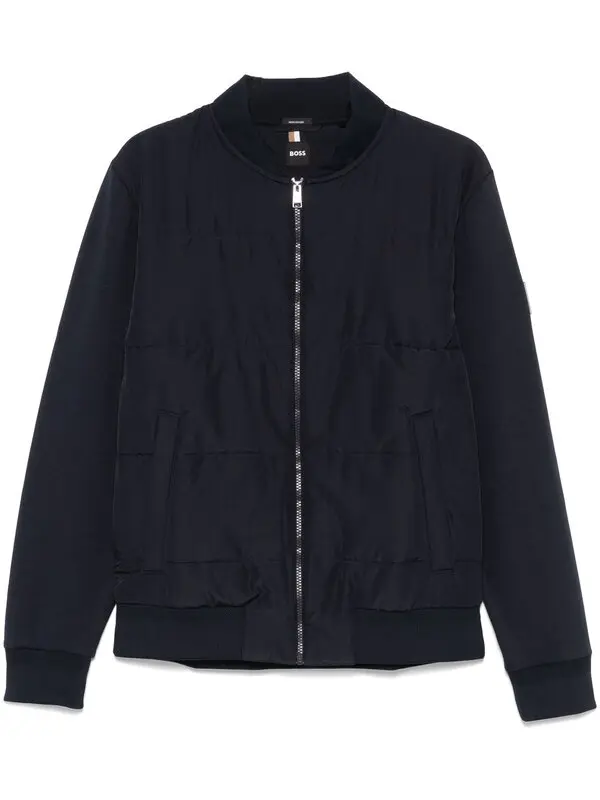 BOSS Logo-patch Bomber Jacket - Blue