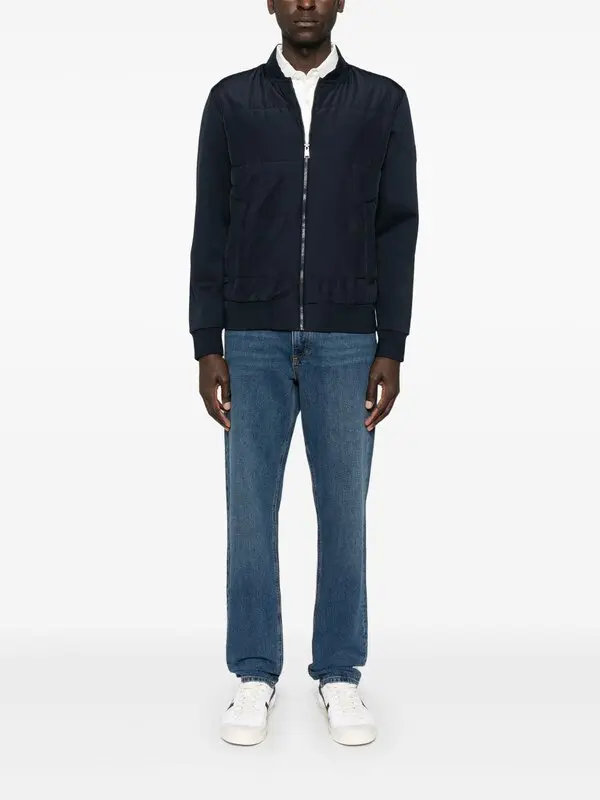 BOSS Logo-patch Bomber Jacket - Blue