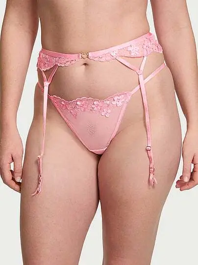 Victoria's Secret Dream Angels Pretty Petals Garter Belt - Pink