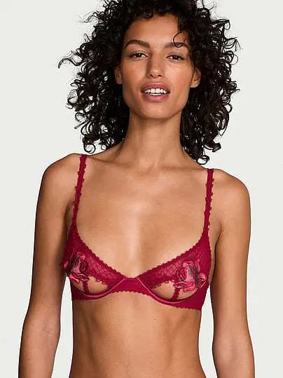 Victoria's Secret Very Sexy Rose Open-cup Bra - Red