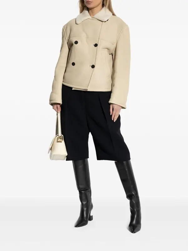 Jacquemus Double-breasted Shearling Jacket - Neutrals