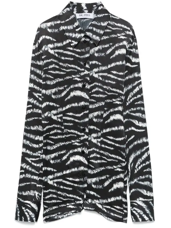 Attico Zebra-print Shirt - Black