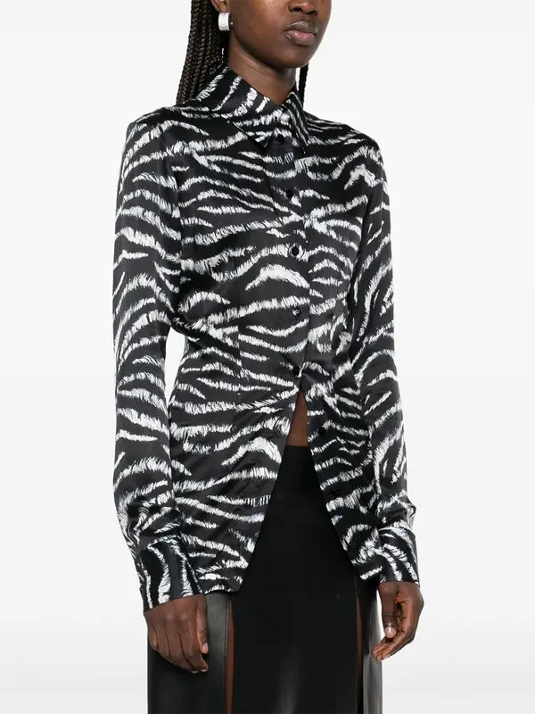 Attico Zebra-print Shirt - Black