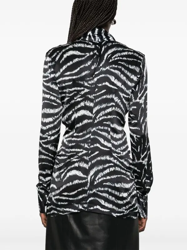 Attico Zebra-print Shirt - Black