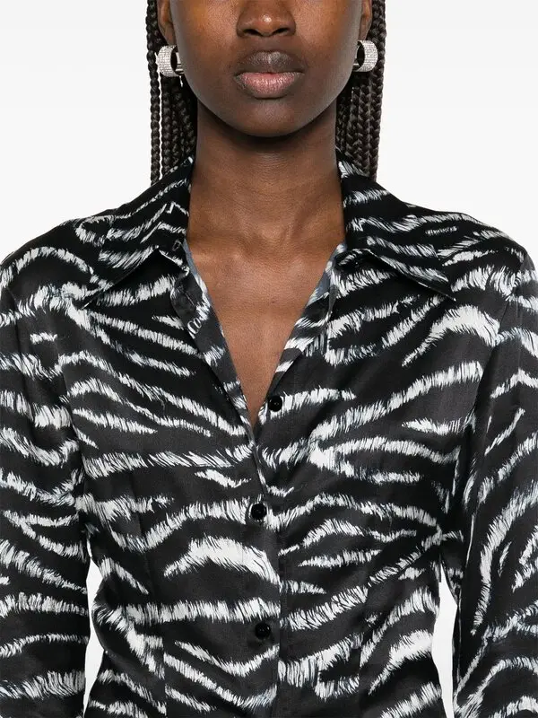 Attico Zebra-print Shirt - Black