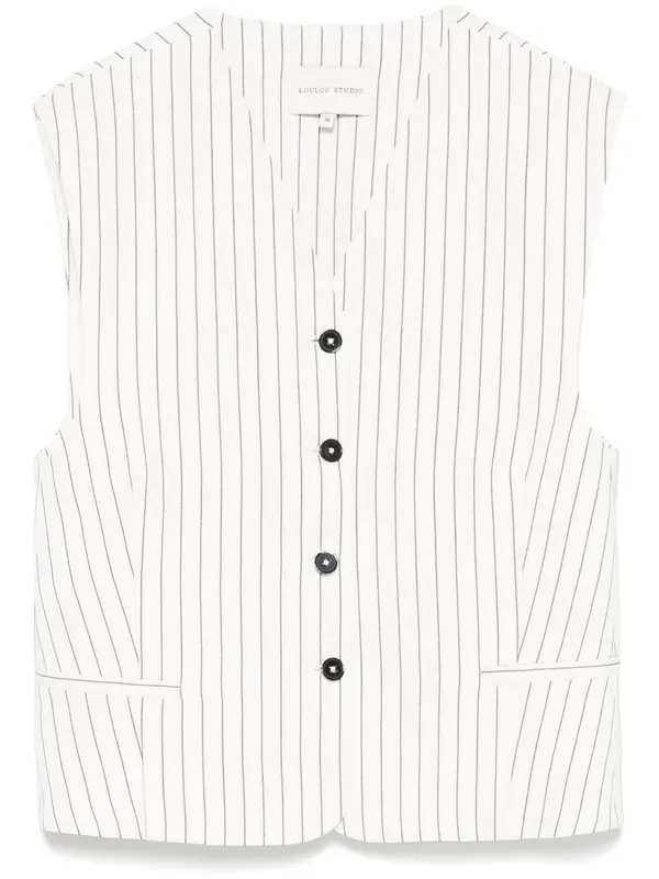 Loulou De Saison Striped Waistcoat - White