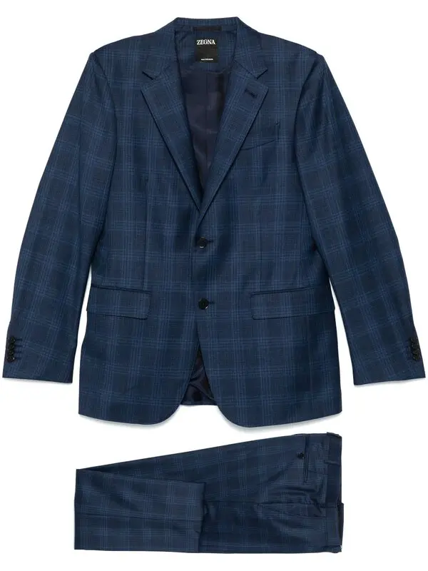 Zegna Checked Suit - Blue