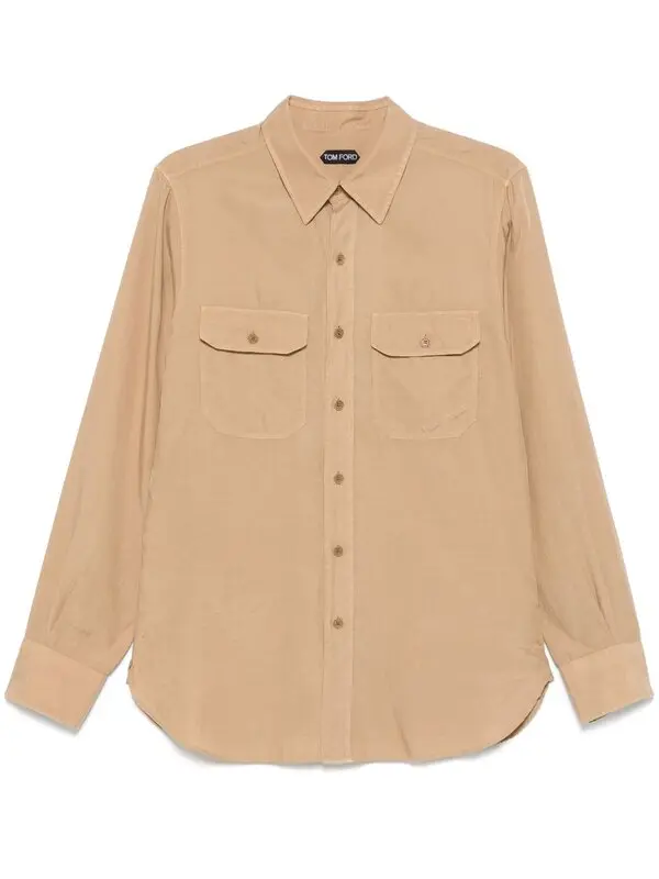 TOM FORD Twill Shirt - Brown