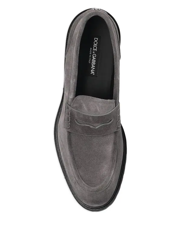 Dolce & Gabbana Logo-plaque Loafers - Grey