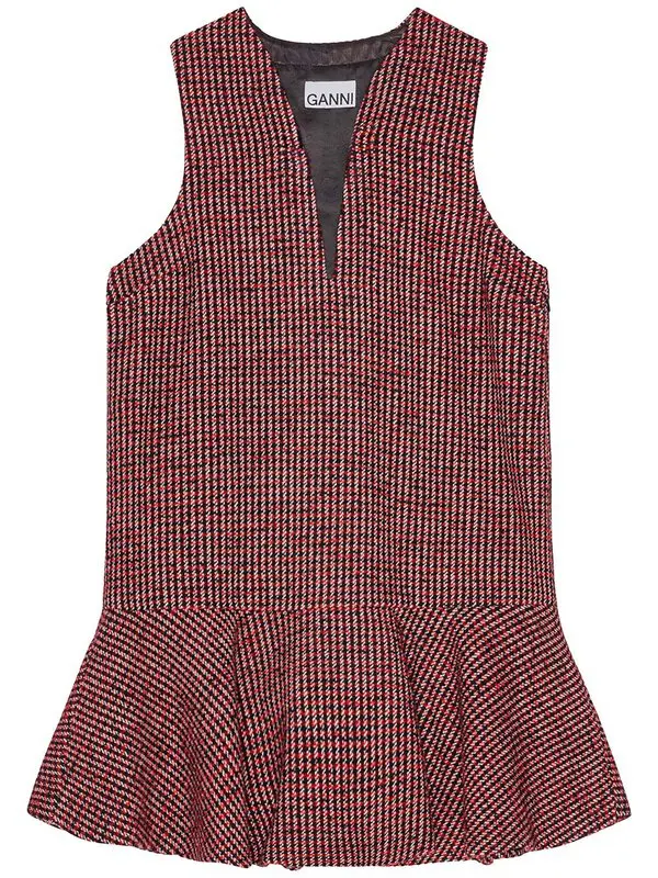 GANNI Checked Mini Dress