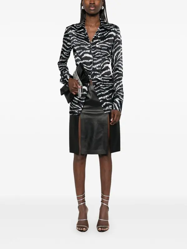 Attico Mini Leather Skirt