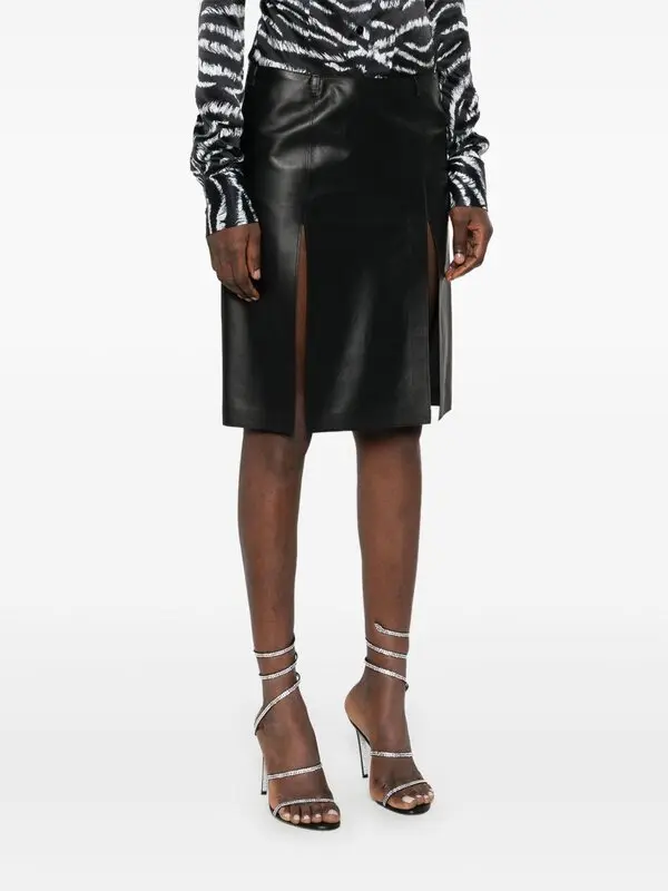 Attico Mini Leather Skirt