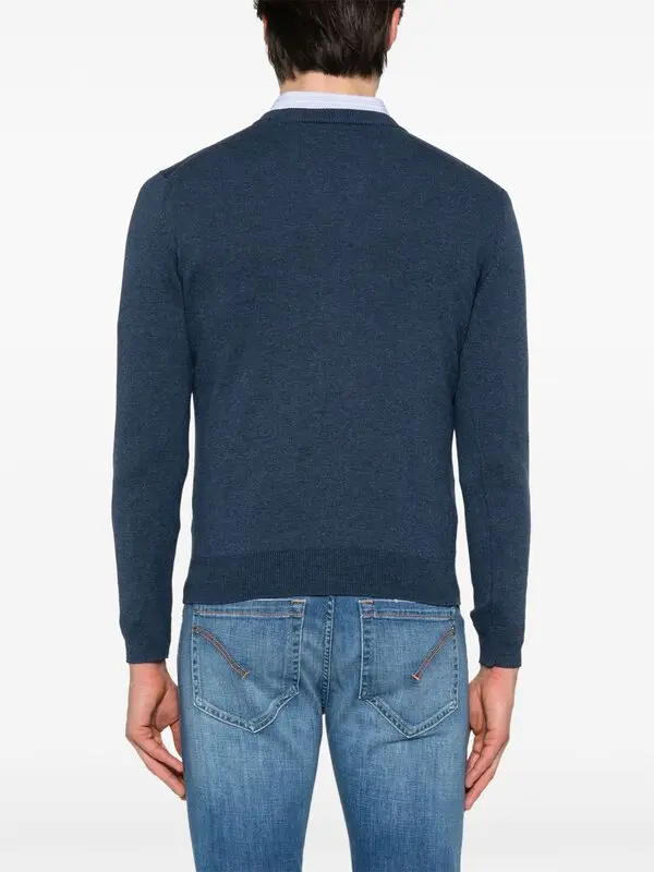 Gant Cotton V-neck Sweater - Blue