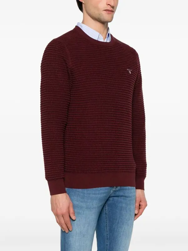 Gant Textured Cotton Sweater - Red