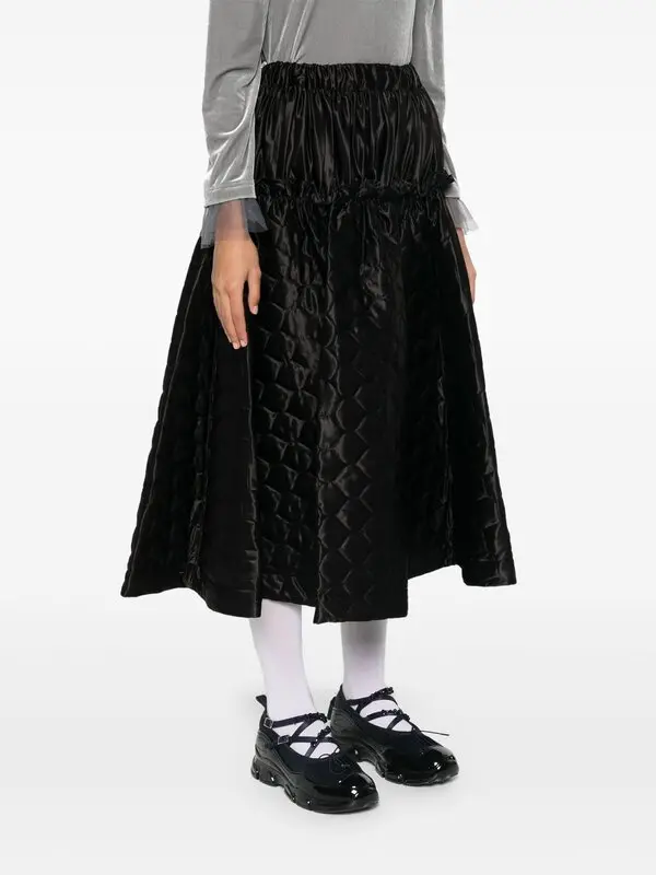 Noir Kei Ninomiya X Comme Des Garcons Satin Skirt In Black - 7