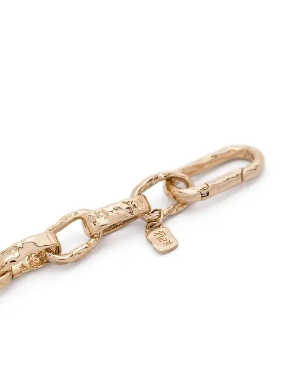 FIE ISOLDE 14ct Gold Hammered Link Bracelet