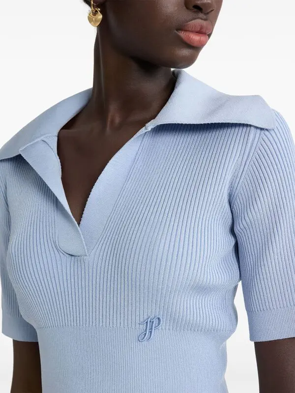 PATOU Knitted Polo Top - Blue