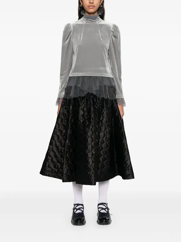 Noir Kei Ninomiya X Comme Des Garcons Velvet Top In Grey - 13% Off