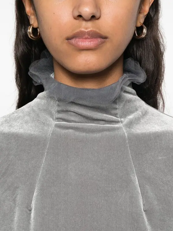Noir Kei Ninomiya X Comme Des Garcons Velvet Top In Grey - 13% Off