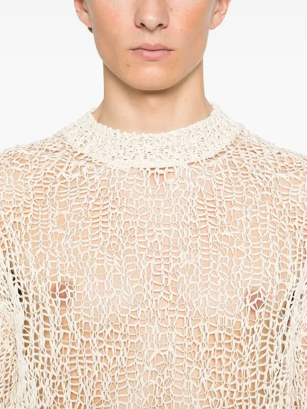 JIL SANDER Open-knit Sweater - Neutrals