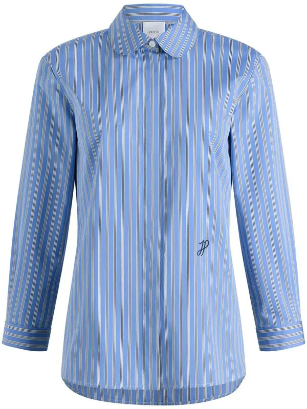 PATOU Striped Poplin Shirt - Blue