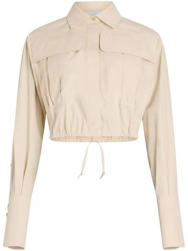 PATOU Cropped Safari Shirt - Neutrals