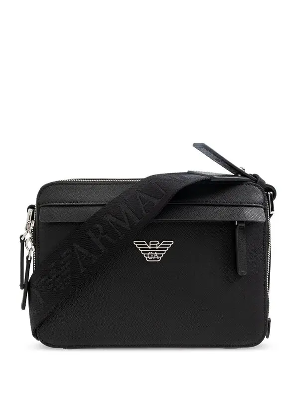Emporio Armani Zippered Messenger Bag - Black