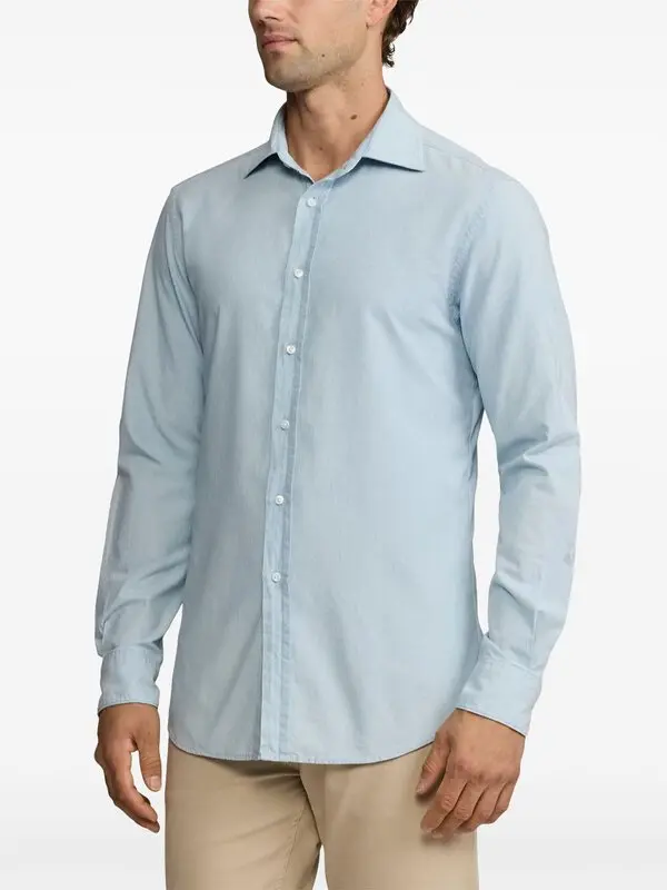 Ralph Lauren Purple Label Logo-embroidered Shirt - Blue