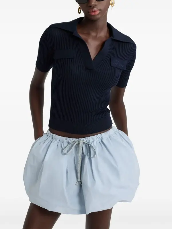 PATOU Ribbed Knit Polo Top