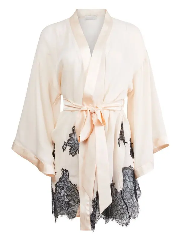 FLEUR DU MAL Lace-applique Robe - Neutrals
