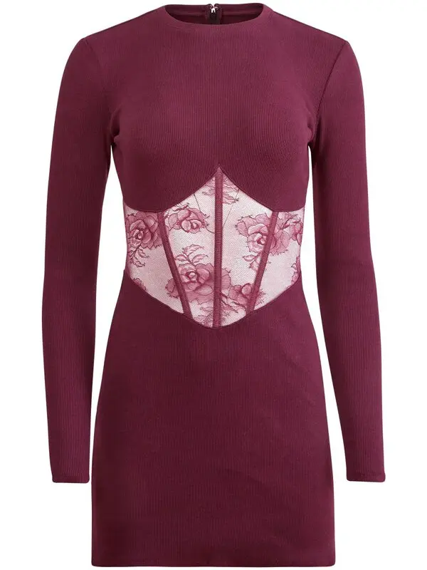 FLEUR DU MAL Bouquet Lace Boned Dress - Pink
