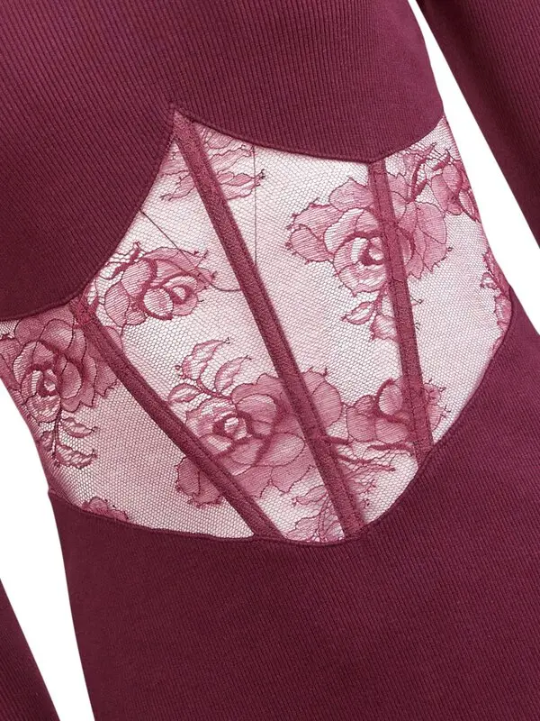 FLEUR DU MAL Bouquet Lace Boned Dress - Pink