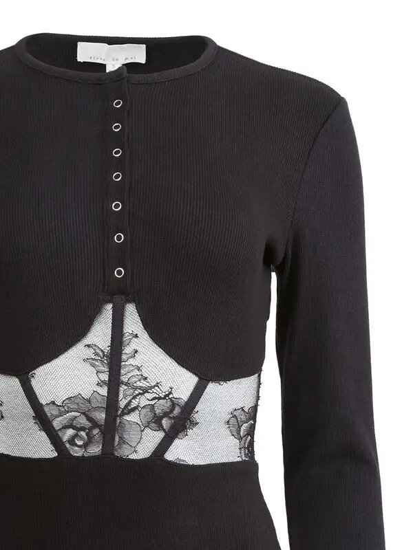 FLEUR DU MAL Panelled Lace Bodysuit