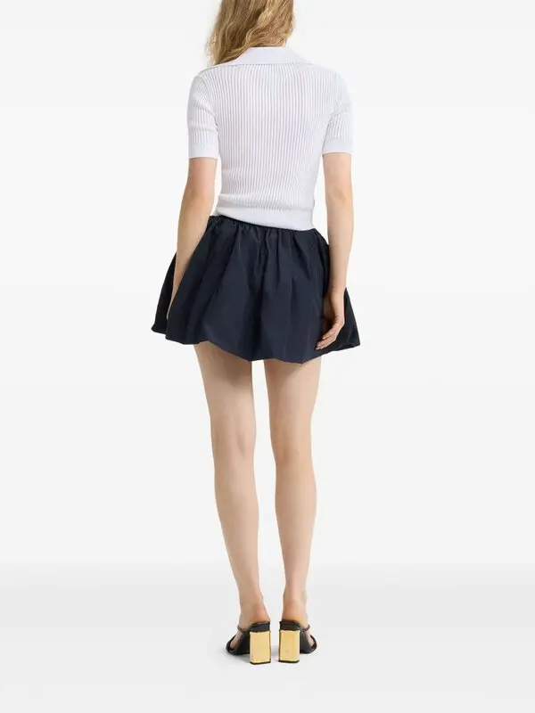 PATOU Ribbed Knit Polo Top - White