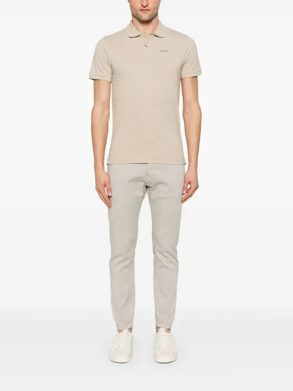 Gant Embroidered-logo Polo Shirt - Neutrals