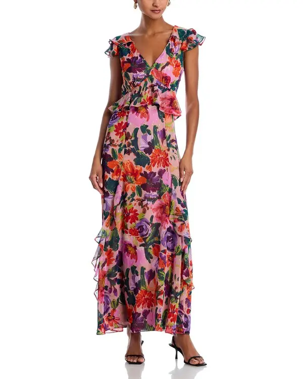 Aqua Flutter Sleeve Maxi Dress Exclusive