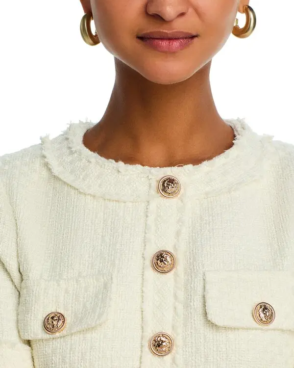 Aqua Tweed Short Sleeve Mini Dress