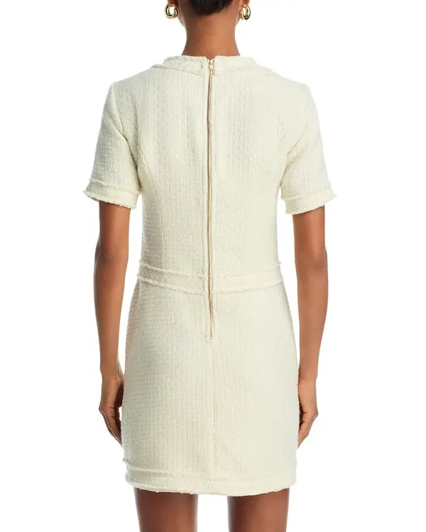 Aqua Tweed Short Sleeve Mini Dress