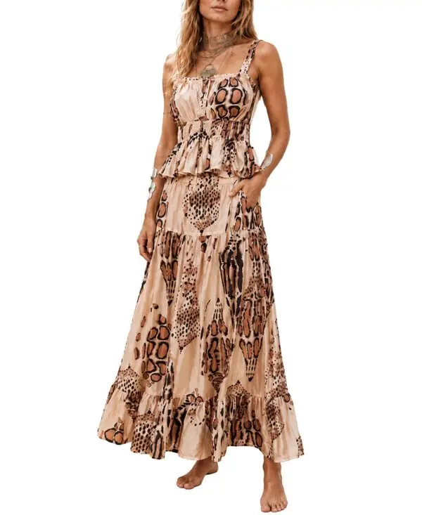 Calypso St. Barth Lourdes Silk Skirt - Ikat Shells