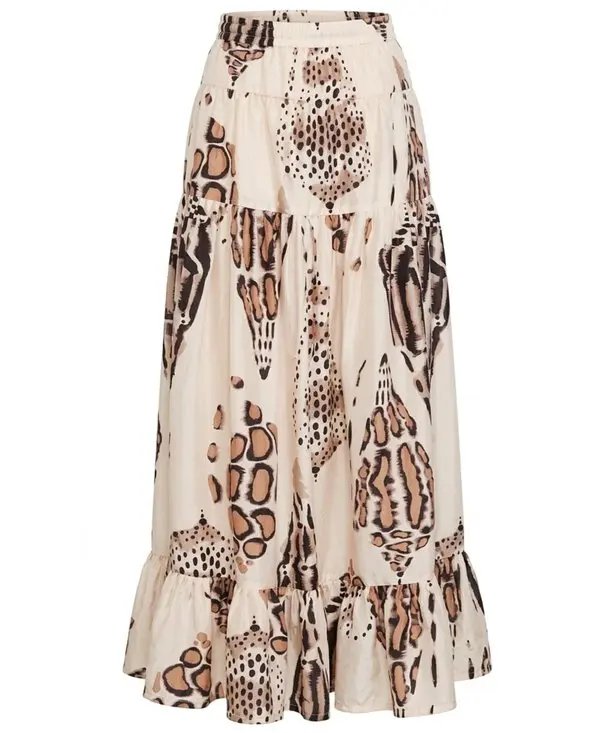 Calypso St. Barth Lourdes Silk Skirt - Ikat Shells