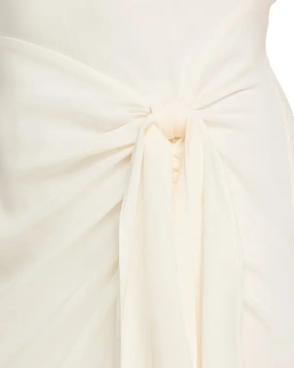 Cinq À Sept Crepe Rori Tie Waist Turtleneck Dress - Ivory