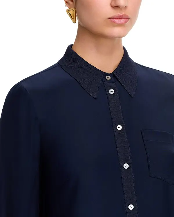 Cinq À Sept Lelaina Button Front Shift Dress