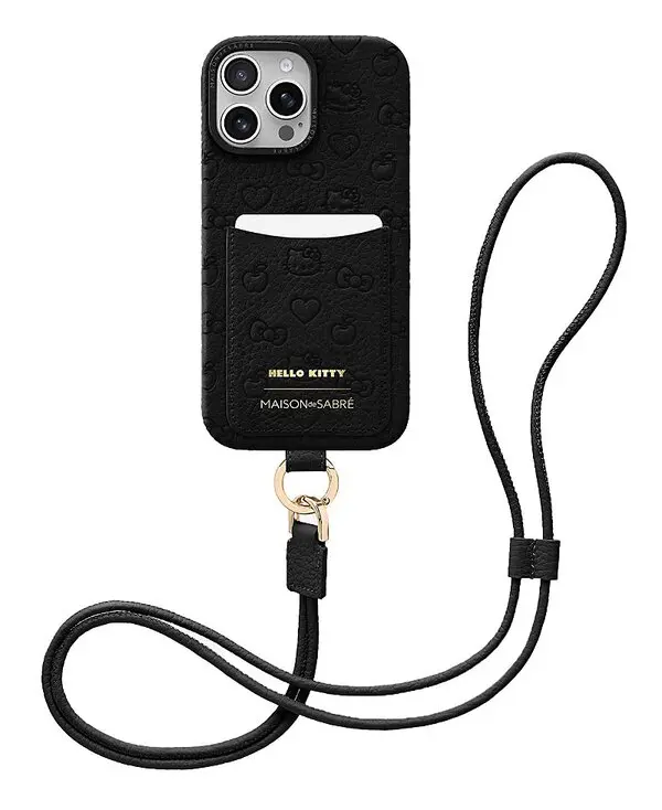 MAISON DE SABRE Hello Kitty Sling Phone Case - Black Caviar